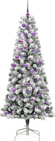 Umělý Skládací Vánoční Strom 300 LED Zelená a bílá 210 cm 3395610