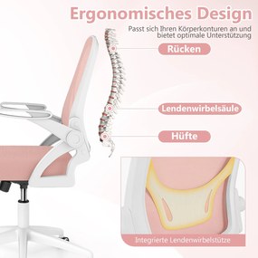 Costway Ergonomická kancelářská židle se sklopnými područkami a houpacím stolem