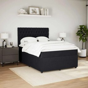 Box spring postel s matrací černá 160x200 cm samet 3292390