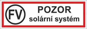 Nálepka "Pozor solární systém" 15x5cm