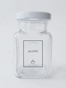 Samolepka na kořenky JALOVEC průhledná 3 × 4 cm základní písmo