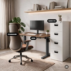 Elektrický stůl s regulací výšky ergonomický antracitový/ořech,1200x600 mm: ARIA