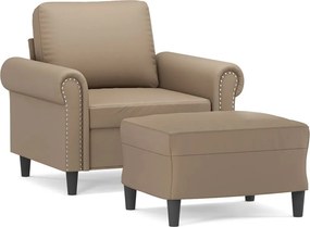 Křeslo s podnožkou cappuccino 60 cm umělá kůže 3201204