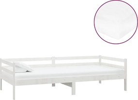 Denní postel s matrací 90 x 200 cm bílá masivní borové dřevo 3083560