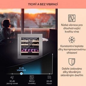 Klarstein Vinsider 36, vinotéka, 94 l, 2 zóny, 5-22 °C, nerezová ocel