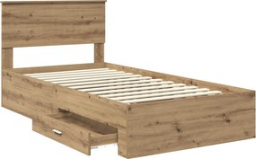 Rám postele s čelo Dub artisan 100 x 200 cm Kompozitní dřevo 3410939