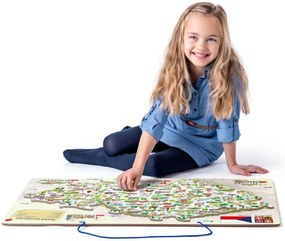 _Ostatní 1_ DŘEVO Mapa ČR magnetická 3v1 puzzle + společenská hra + didaktická pomůcka 91230