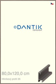 DANTIK rámeček 80x120 | ALU profil 6035 Hnědá tmavá (Plexi Čiré)