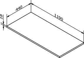 Sapho Odetta deska 119 x 44 cm borovice rustik DT119-1616