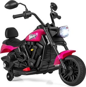 Costway 6 V dětský motocyklový chopper motorka s hudebním světlometem nožním