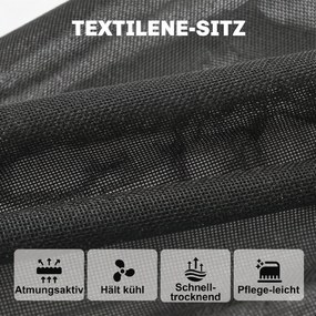 Outsunny 5dílný venkovní jídelní set – čtvercový stůl se skleněnou deskou a 4 skládací provazové židle, světle šedá