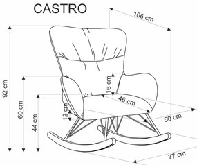 Houpací křeslo CASTRO béžové