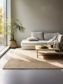 Hanse Home, Kusový koberec Bouclé Jute 105974 Natural Golden, 190x280, béžová, chodba / předsíň
