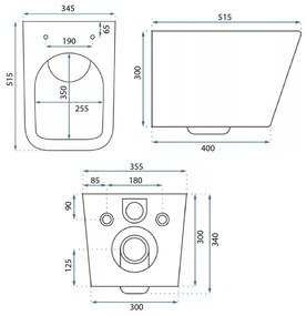 Závěsná WC mísa REA Rea Julio - Rimless