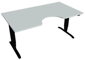Hobis Motion Elektr. nastavitelný stůl 160x90 - HOBIS ERGO MOTION MSE 3 1600 Dekor stolové desky: šedá, Barva kovové podnože: černá