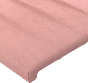 Čelo postele růžové 200x5x118/128 cm sametové 3116641