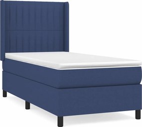 Box spring postel s matrací modrá 80x200 cm textil 3131551