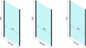 Rea Rapid Swing, rohový sprchový kout 100(dveře) x 80(stěna), 6mm čiré sklo, černý profil, KPL-009928