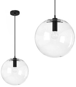 Toolight Závěsné skleněné stropní svítidlo Lassi Black 20 cm