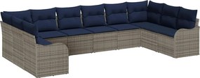 Set pohovek 10 ks Šedá Polyester 3345885