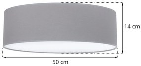 Stropní svítidlo Gaja, 1x šedé textilní stínítko, (bílé plexisklo), (fi 50cm)