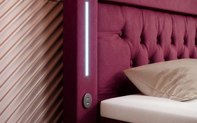K&M postele Boxspring postel PARADISE bez úložného prostoru s LED a USB Velikost postele: 200 × 200 cm, Výběr matrace: Oboustranná pružinová matrace …