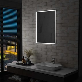 144718 vidaXL Koupelnové nástěnné zrcadlo s LED osvětlením 60 x 80 cm