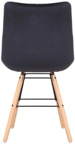 Jídelní židle Gargrave - 2 ks - samet | černé