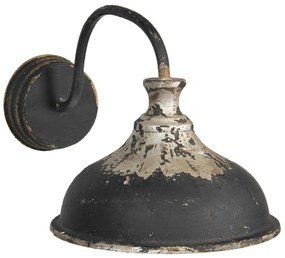 Černá nástěnná retro lampa s patinou – 40x27x25 cm