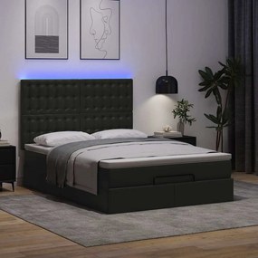 Osmanský rám postele s matrací černá 140x190cm umělá kůže 3313850