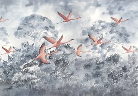 Komar Vliesová fototapeta Flamingos in the Sky 400 x 280 cm