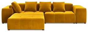 Žlutá sametová rohová pohovka (variabilní) Rome Velvet - Cosmopolitan Design
