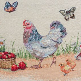 GOBELÍNOVÝ BĚHOUN NA STŮL FOWL 40X100 CM VZOROVANÁ