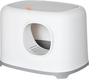 PawHut Kočičí Toaleta s Krytem a Lopatičkou XXL pro Kočky do 5 kg 55 x 40 x 39 cm Bílá