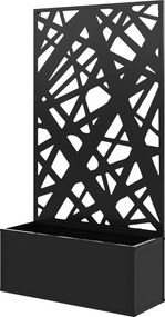 Outsunny Pěstební Box s Mřížkou, Ochranný Paravent, Kovový Pěstební Box pro Vnitřní a Vnější Použití, Balkónová Terasa, 61x23x113 cm, Černá