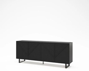 Černá komoda 201x80x40 cm Peta – Marckeric