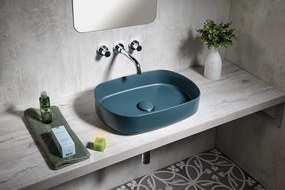 Isvea Sapho INFINITY OVAL 55 x 36 cm 10NF65055-2P umyvadlo na desku zelená petrol