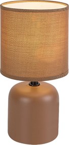 Rabalux Hnědá stolní lampa Daphni pro žárovku E14 74054