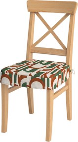 Sedák na židli IKEA Ingolf barva zelená látka pletený vzor, vzorované