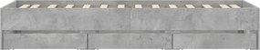 Rám postele se zásuvkami betonově šedý 90 x 190 cm kompozit 3207325