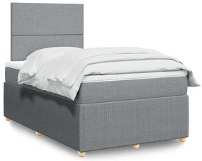 Box spring postel s matrací světle šedá 120 x 200 cm textil 3292016