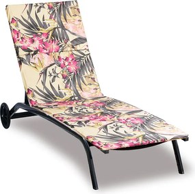 Bellatex Polstr na plážové lehátko - potah na zip Šedá,Růžová 55x195 cm