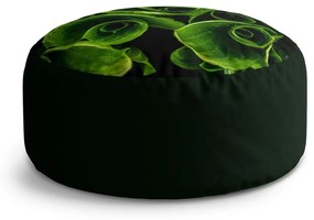 Sablio Taburet Circle Zelené listy: 38x48 cm