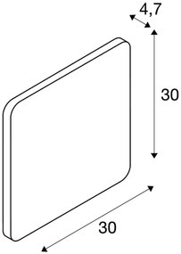 SLV 148019 Plastra Square, nástěnné sádrové svítidlo , LED 9W 3000K rozměr 30x30cm