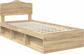 Rám postele s čelo Sonoma 90 x 190 cm Masivní borové dřevo 3412954