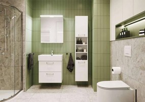 Mereo, Mereo Koupelnová zrcadlová skříňka 60 cm, galerka, 1x dvířka levá, Multidecor, Bílá Arctic, MER-CN798G61BIAA