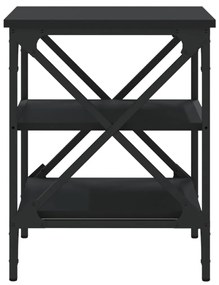 Odkládací stolek černý 40 x 42 x 50 cm kompozitní dřevo - Default Title