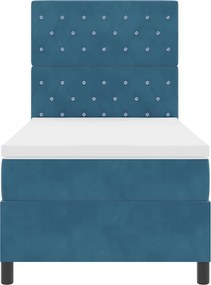 Postel s boxspringem s matrací Tmavě modrá 90 x 190 cm samet 3339738