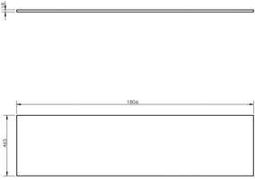 Mexen Uni, pracovní deska 180 cm, ořech, 91AXX-1804-464-18-86