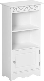 HOMCOM Podlahová skříň a skříň se 2 policemi a dveřmi v bílé MDF pro koupelnu 40Š x 23H x 80V cm | Aosom